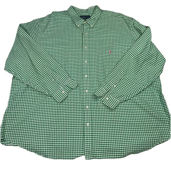 Ralph Lauren | Shirts | Ralph Lauren Shirt Mens Size 4xb Green Gingham ...